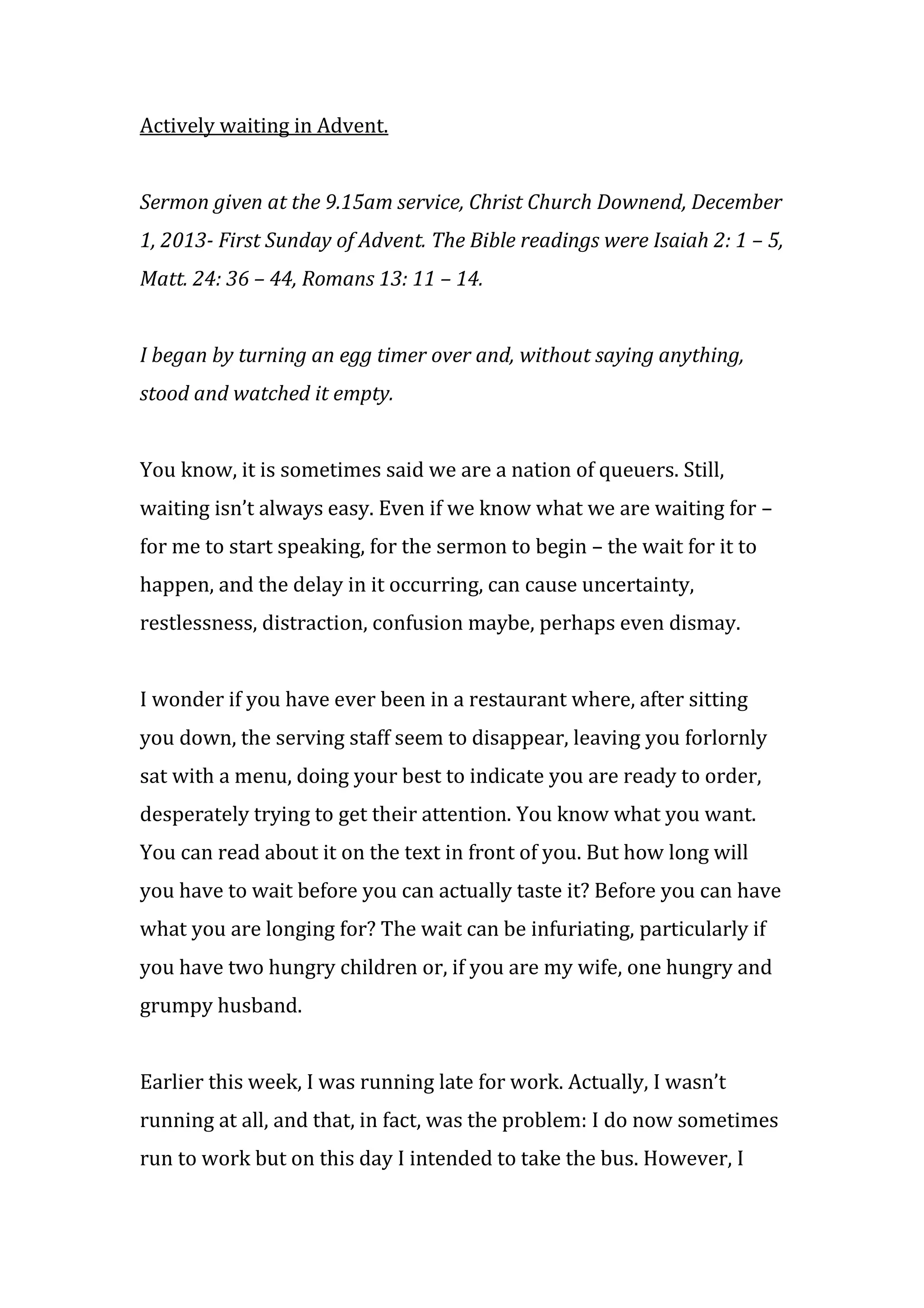 Actively Waiting in Advent | DOCX