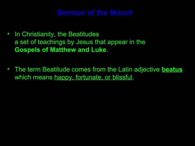 Sermon DP & Beatitudes Part 1of2 | PPT