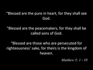 The Beatitudes - Part 1 | PPT