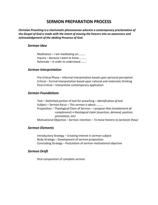 Sermon Preparation Process | PDF | Christianity | Religion & Spirituality