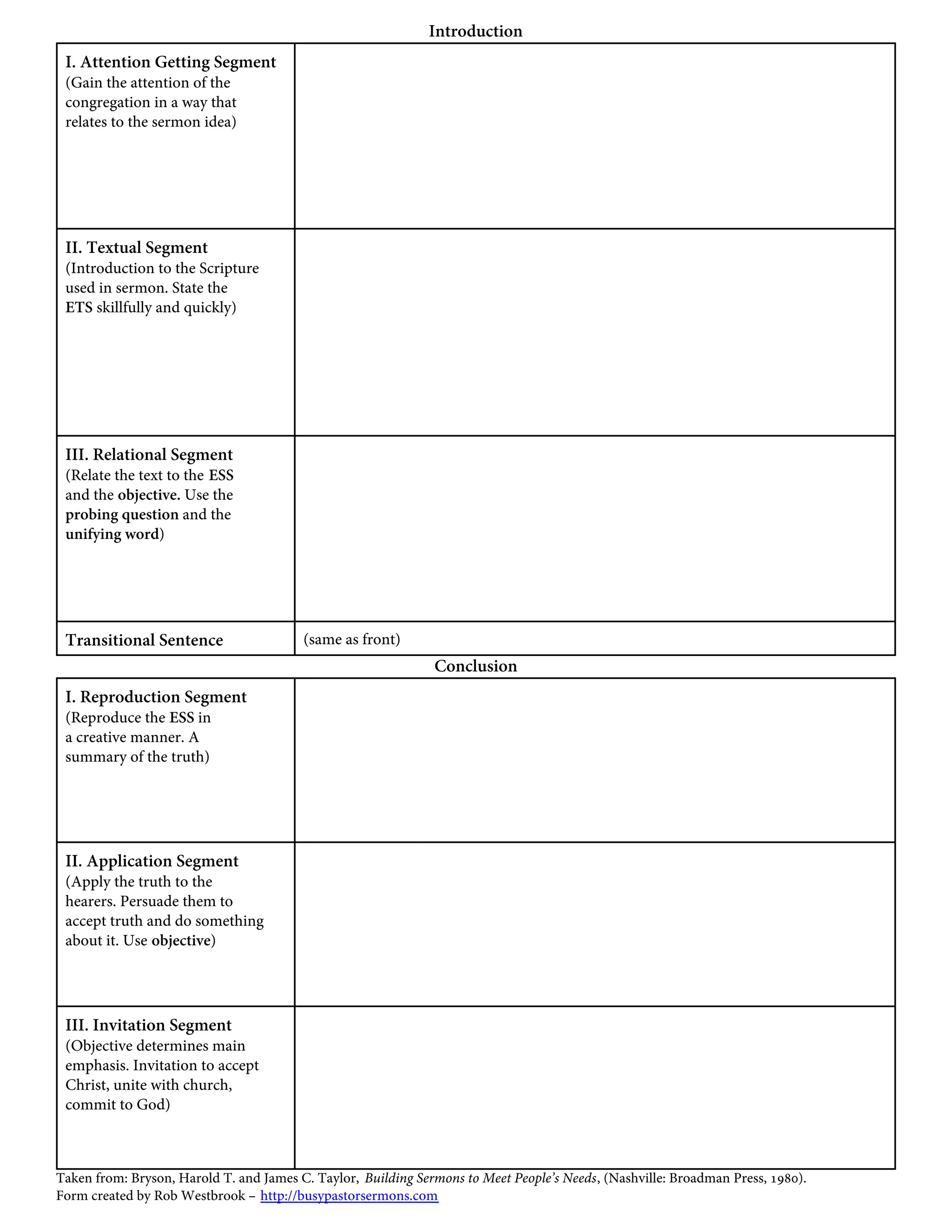Sermon Preparation Form | PDF