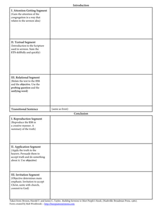 Sermon Preparation Form | PDF