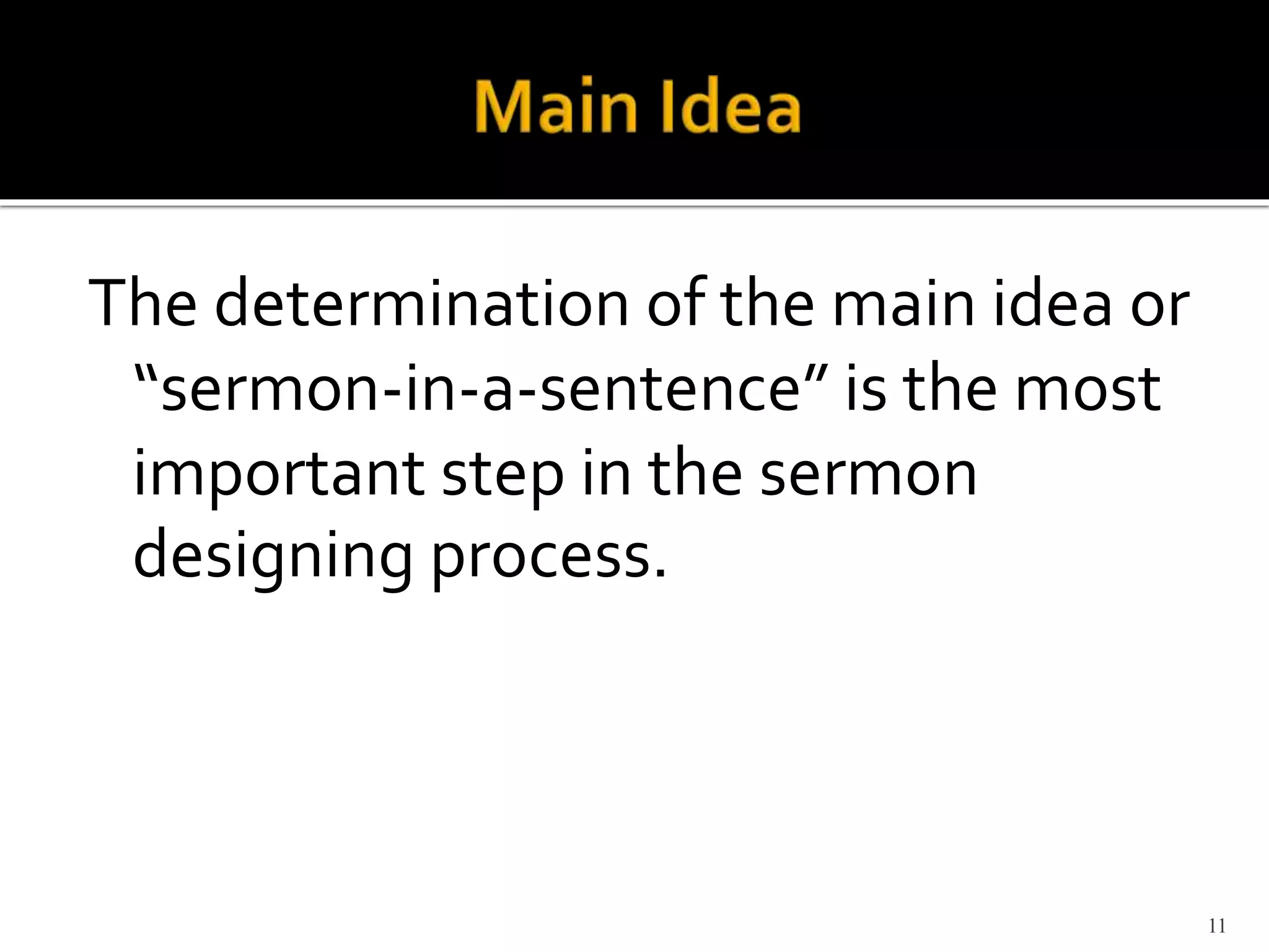Sermon Rudiments: Basic Sermon Design | PPT
