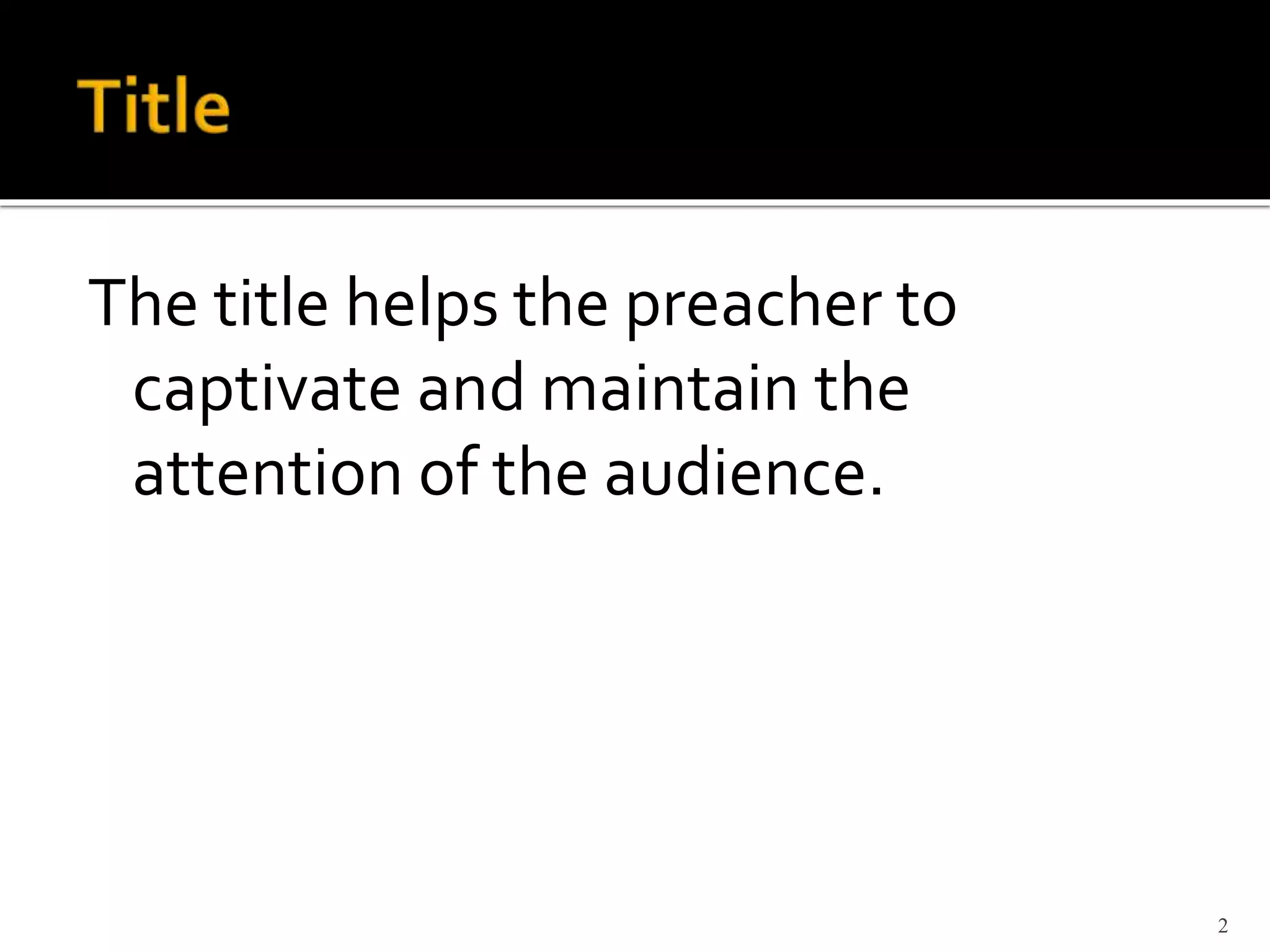 Sermon Rudiments: Basic Sermon Design | PPT
