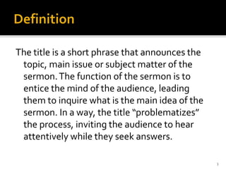 Sermon Rudiments: Basic Sermon Design | PPT