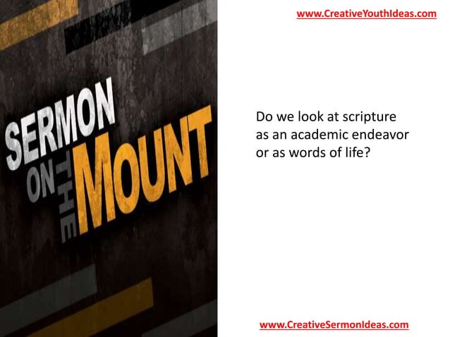 Sermons For Youth - The Sermon on the Mount Today | PPTX