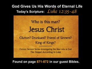 Sermon Slide Deck: "Always Ready" (Luke 12:35-40) | PDF