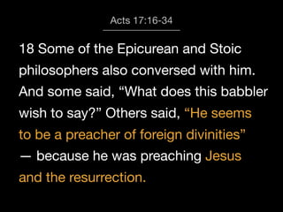 Sermon Slide Deck: "Jesus and the Resurrection" (Acts 17:16-34) | PPT