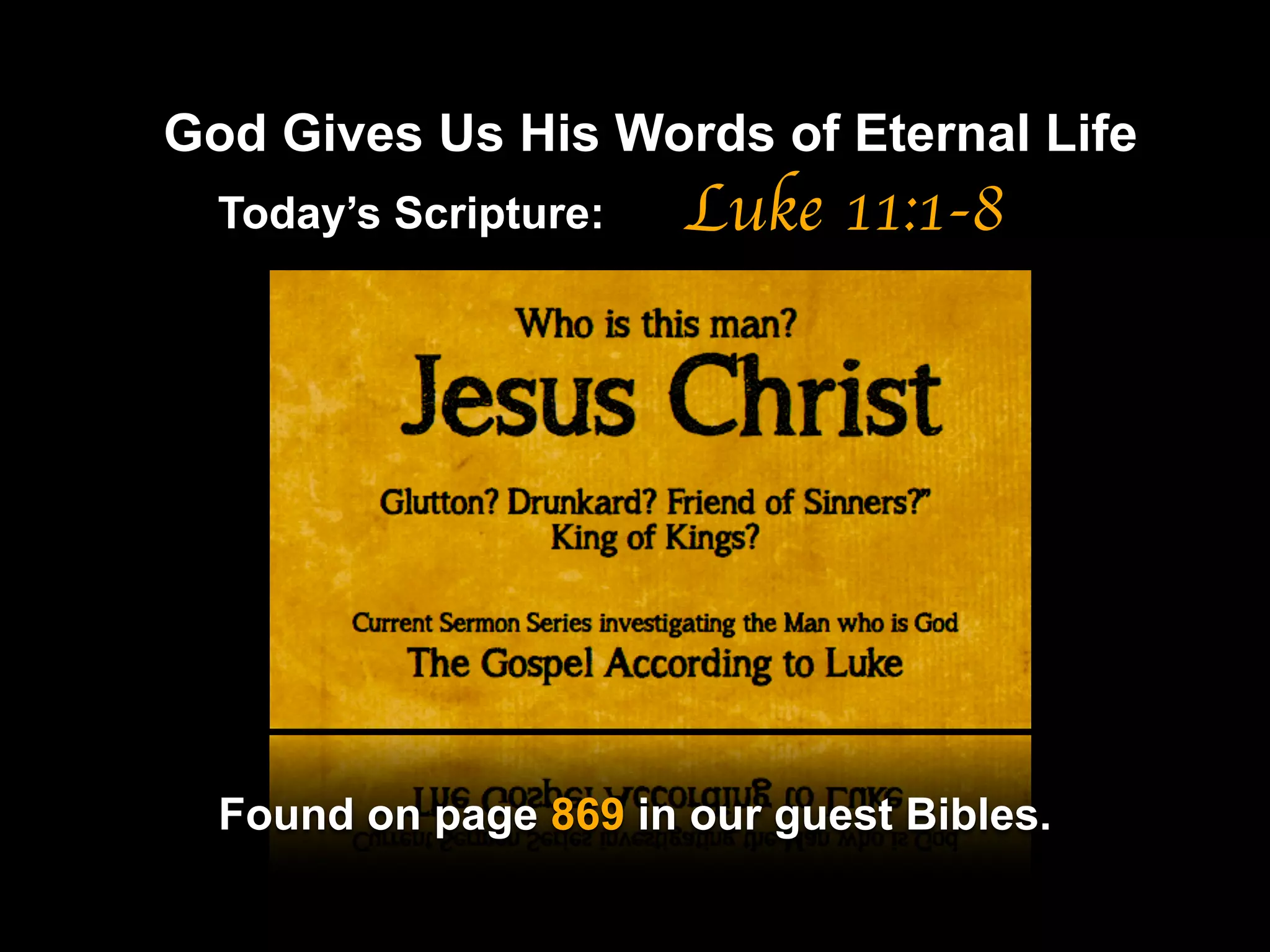 Sermon Slide Deck: "Shameless Boldness In Prayer" (Luke 11:1-8) | PDF