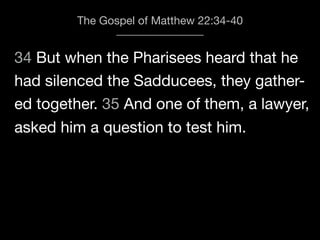 Sermon Slide Deck: "Working for the Common Good" (Matthew 22:34-40) | PPT