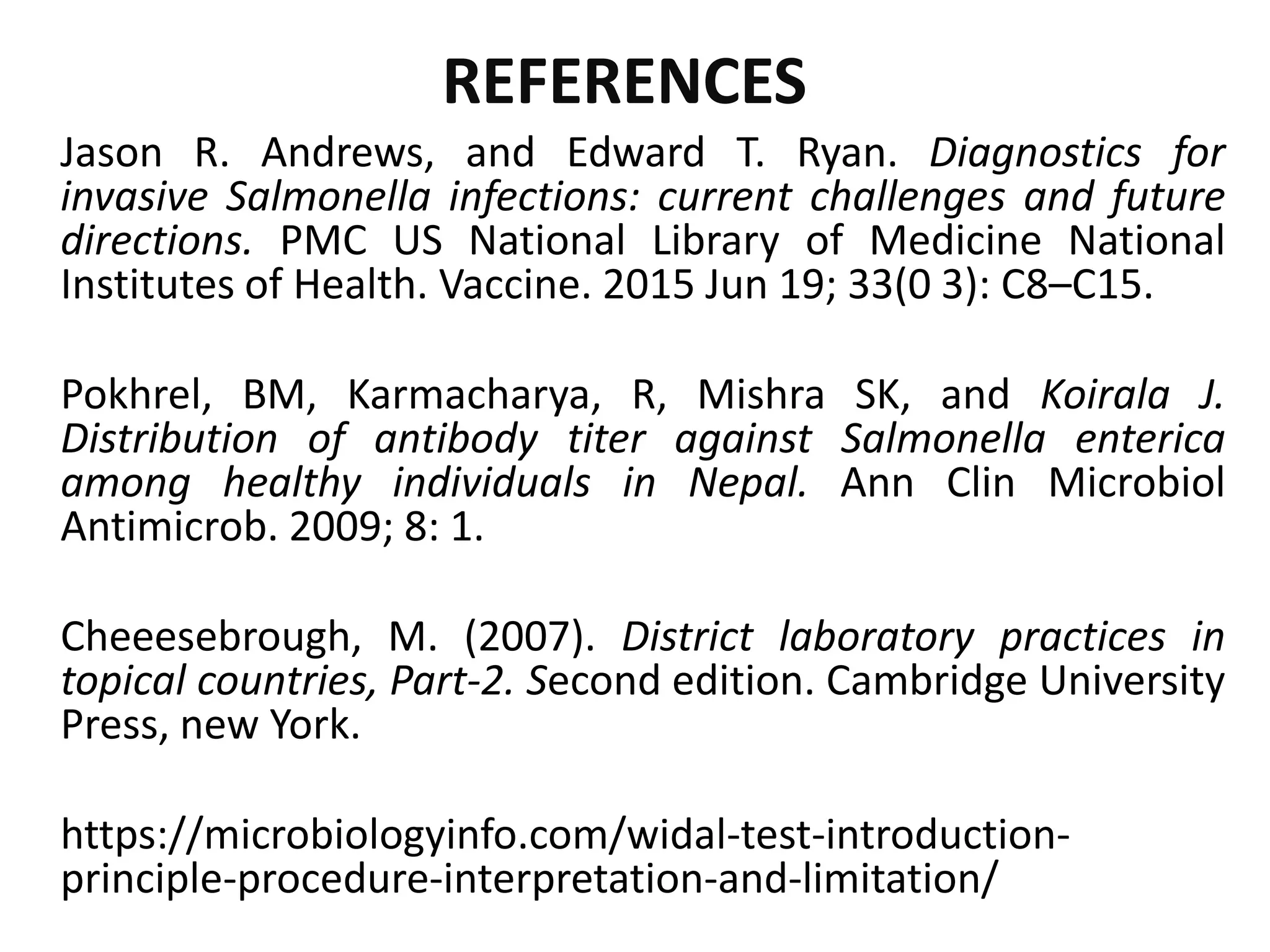 Serological tests-for-the-diagnosis-of-salmonella | PPTX