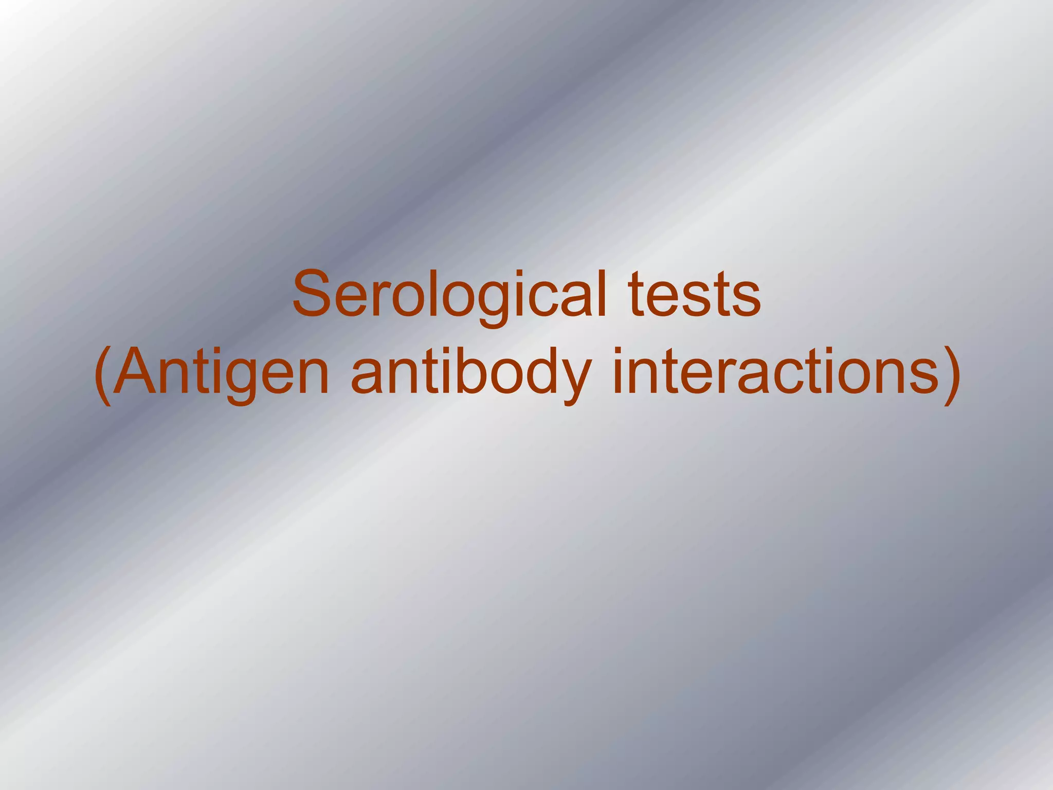 Serological tests | PDF