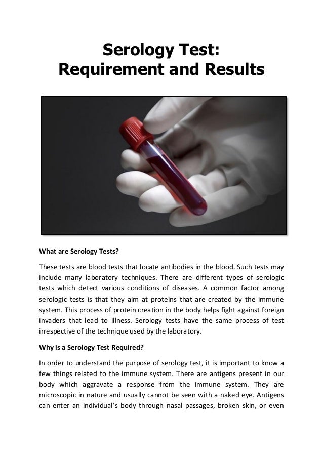 Serology Blood Test
