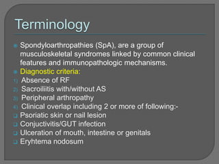 SERONEGATIVE SPONDYLOARTHROPATHY.pptx | Death, Injury, or Military ...