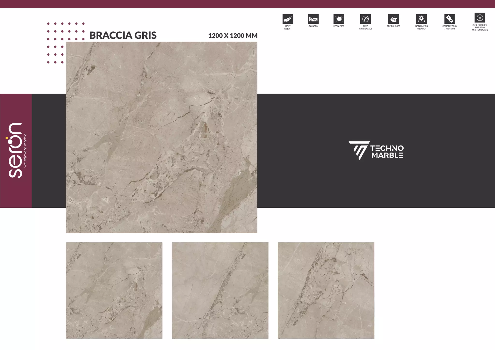 Seron Granito Design 1200x1200 Slab tile | PPT