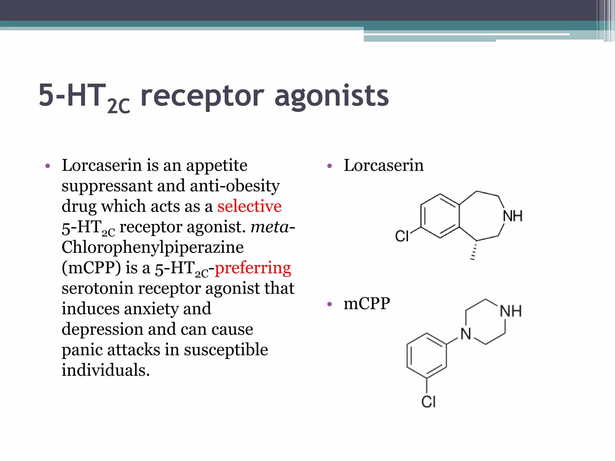 Serotonin; receptors, function and chemistry | PPT