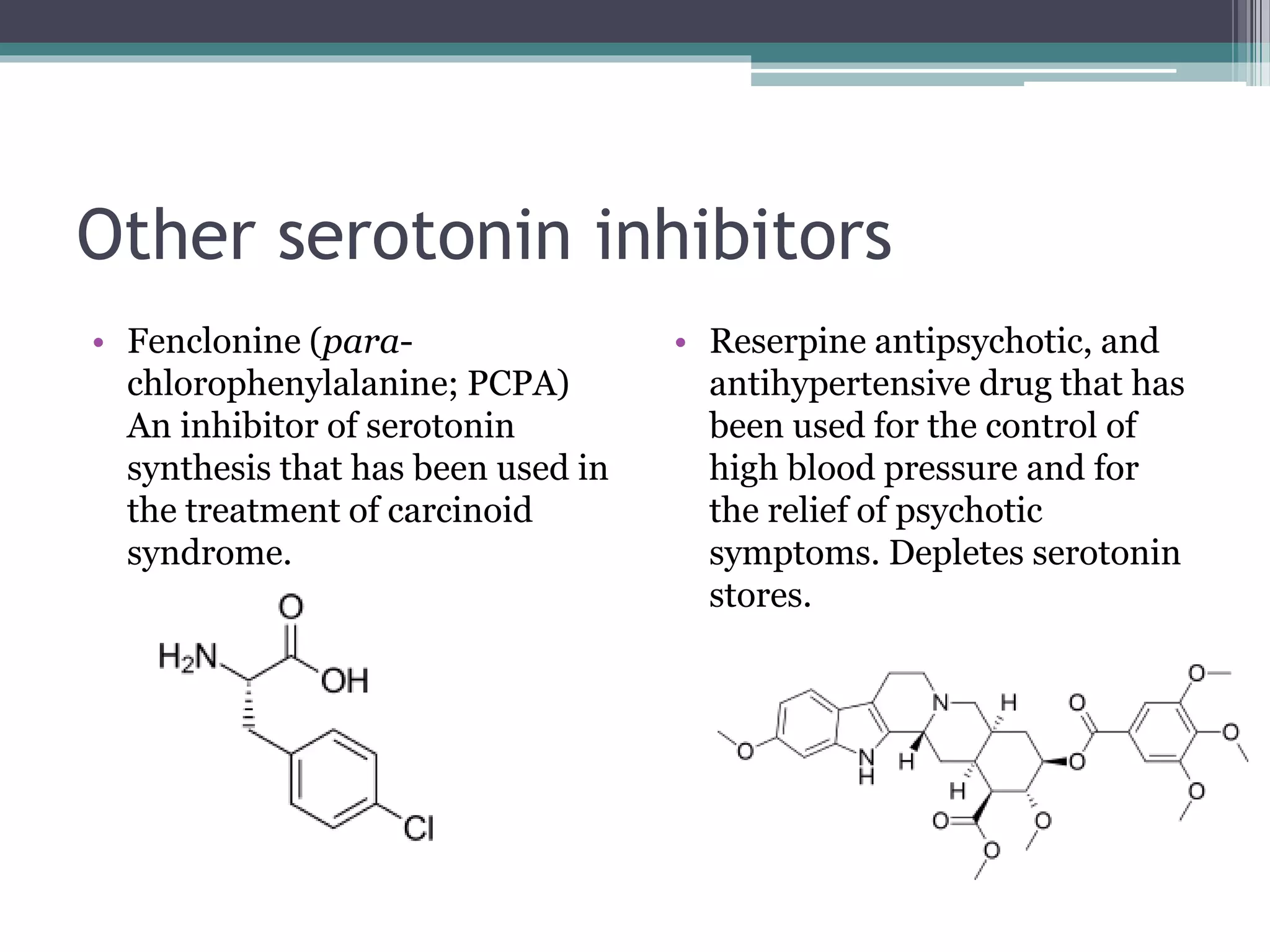 Serotonin; receptors, function and chemistry | PPT