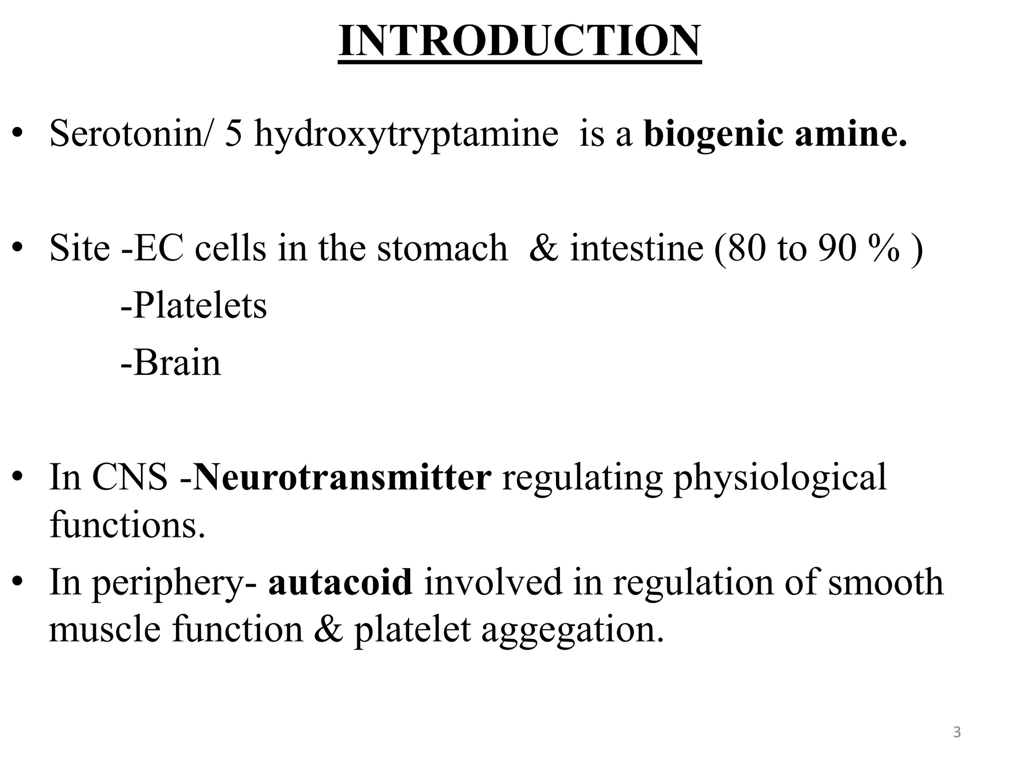 Serotonin & drugs acing on serotonin receptors | PPTX