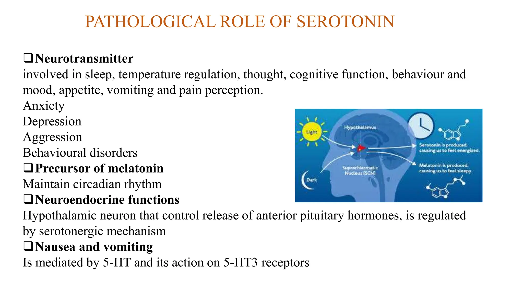 Serotonin physiological and pathophysiological role.pptx