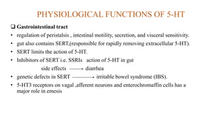 Serotonin physiological and pathophysiological role.pptx