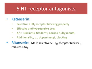 Serotonin and anti serotonin drugs | PPTX
