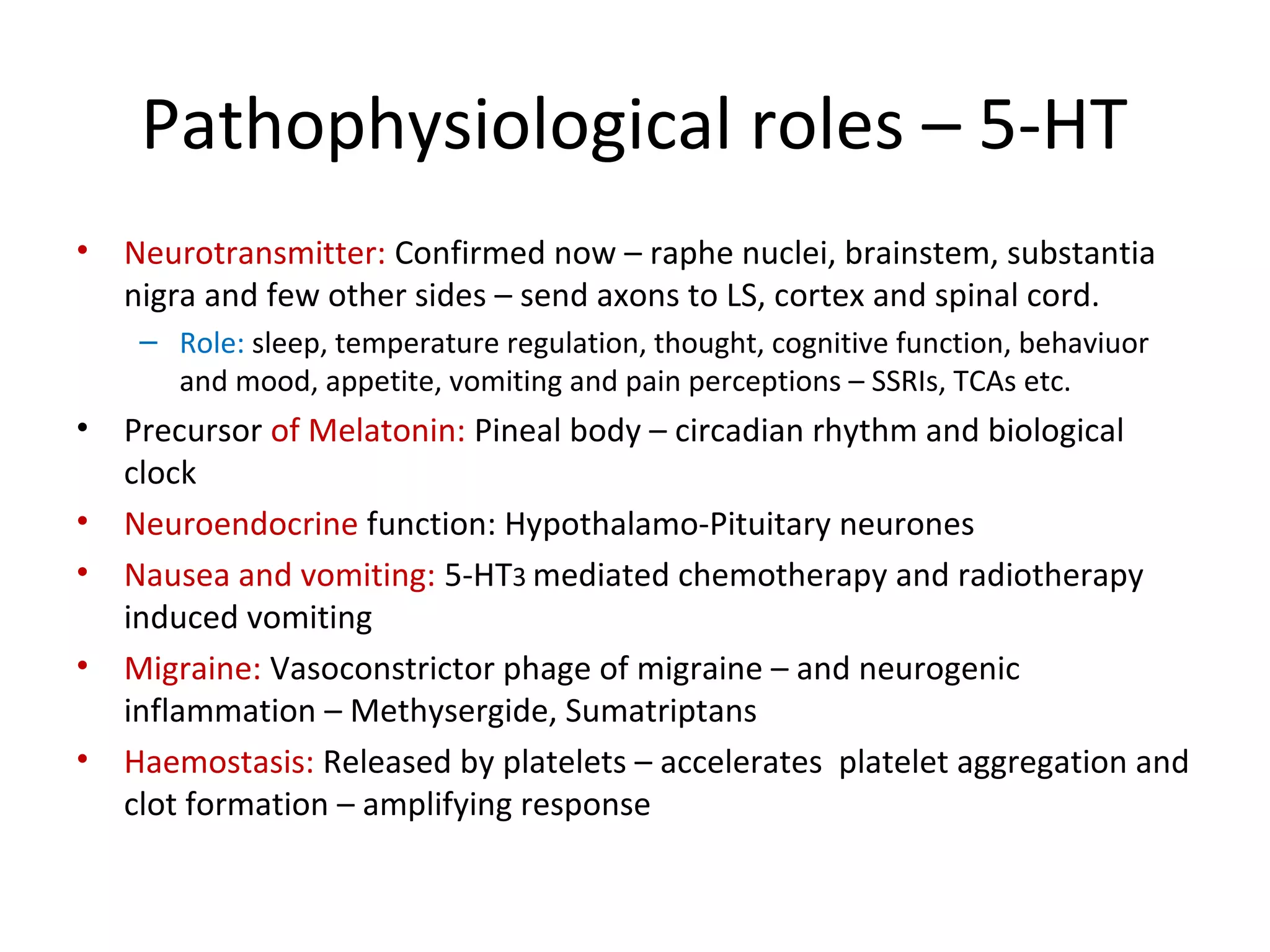 5-HT Pharmacology - drdhriti | PPT