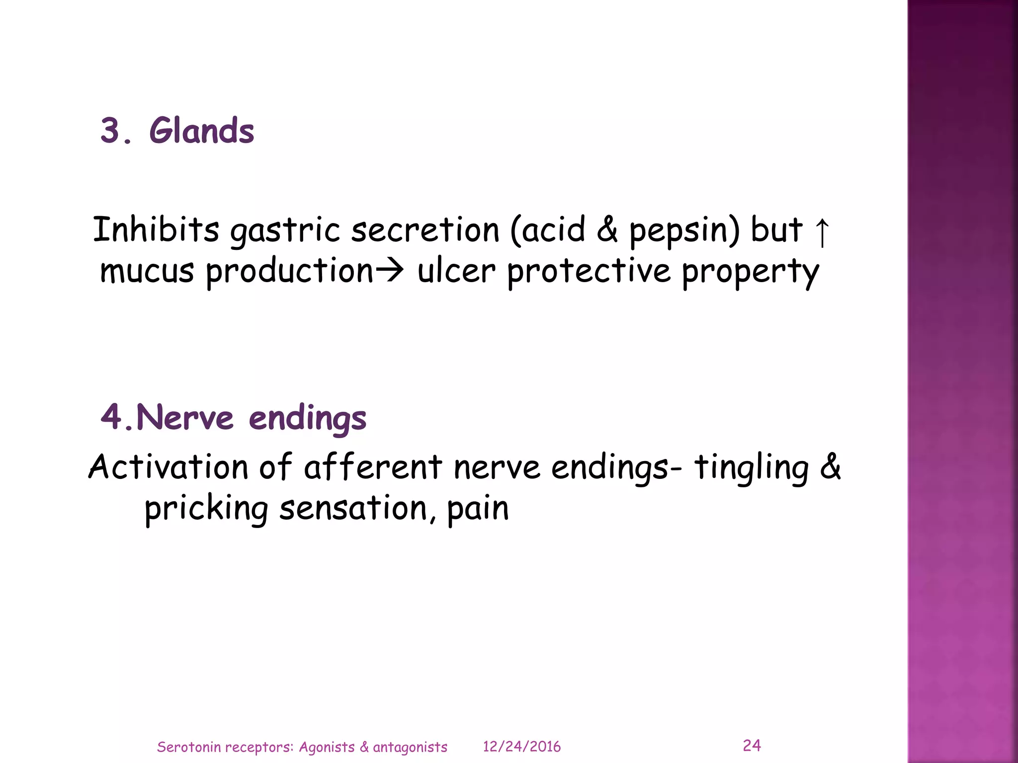 Serotonin receptors agonists & antagonists | PPTX