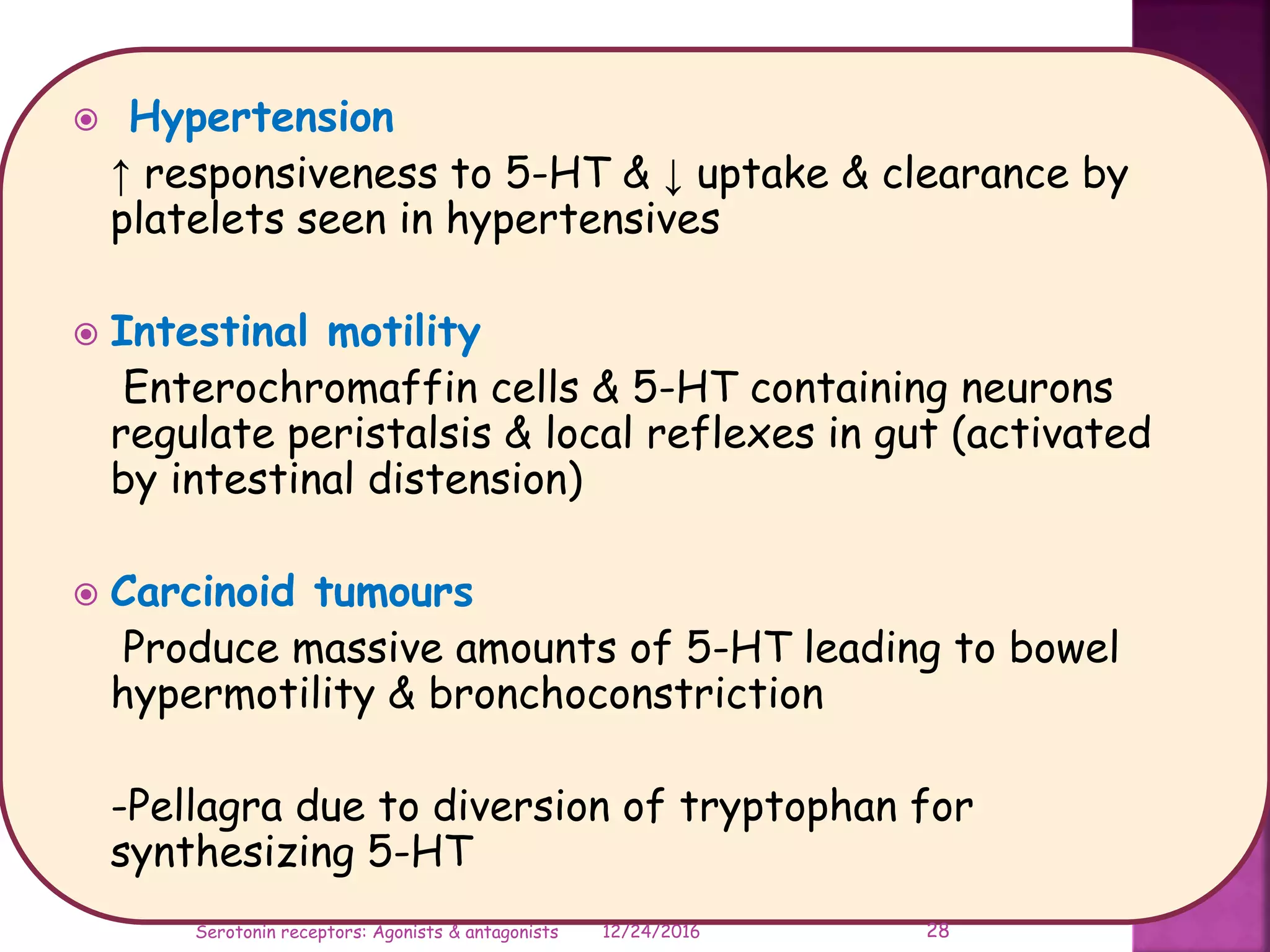 Serotonin receptors agonists & antagonists | PPTX
