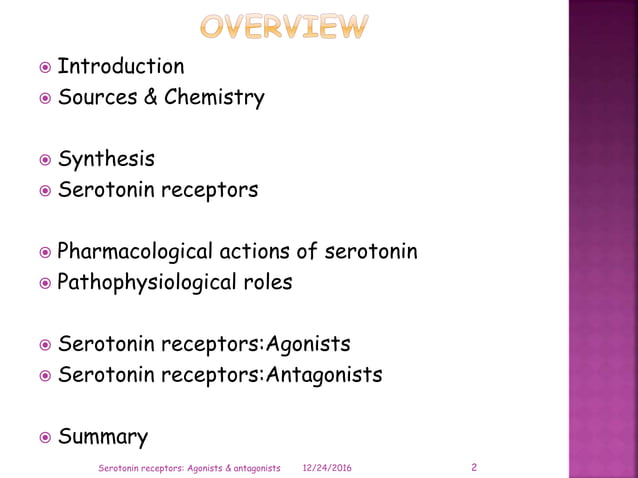 Serotonin receptors agonists & antagonists | PPTX | Endocrine and Metabolic Diseases | Diseases ...
