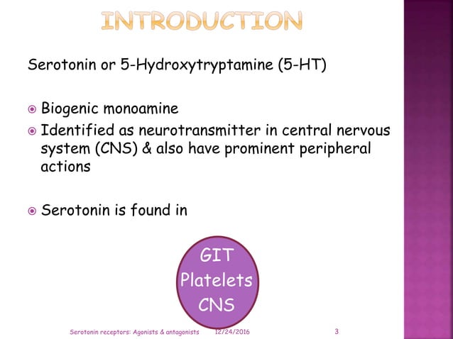 Serotonin receptors agonists & antagonists | PPTX | Endocrine and Metabolic Diseases | Diseases ...
