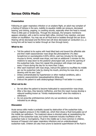 Serous Otitis Media | PDF