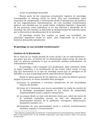 Ser psicologo segun martin baro | PDF