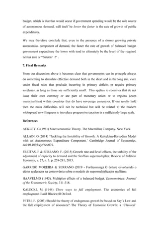 Super Haavelmo: balanced and unbalanced budget theorems and the ...