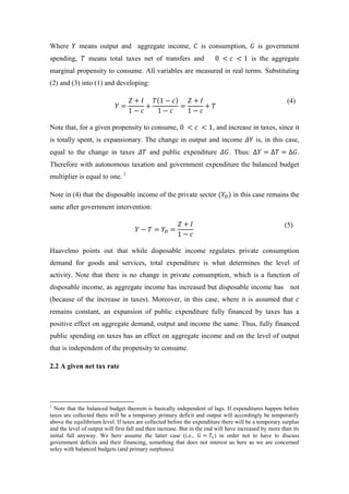 Super Haavelmo: balanced and unbalanced budget theorems and the ...