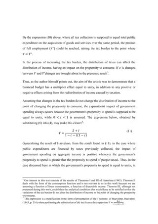 Super Haavelmo: balanced and unbalanced budget theorems and the ...