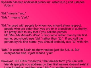 Ser & subj. pronouns 2013 | PPT