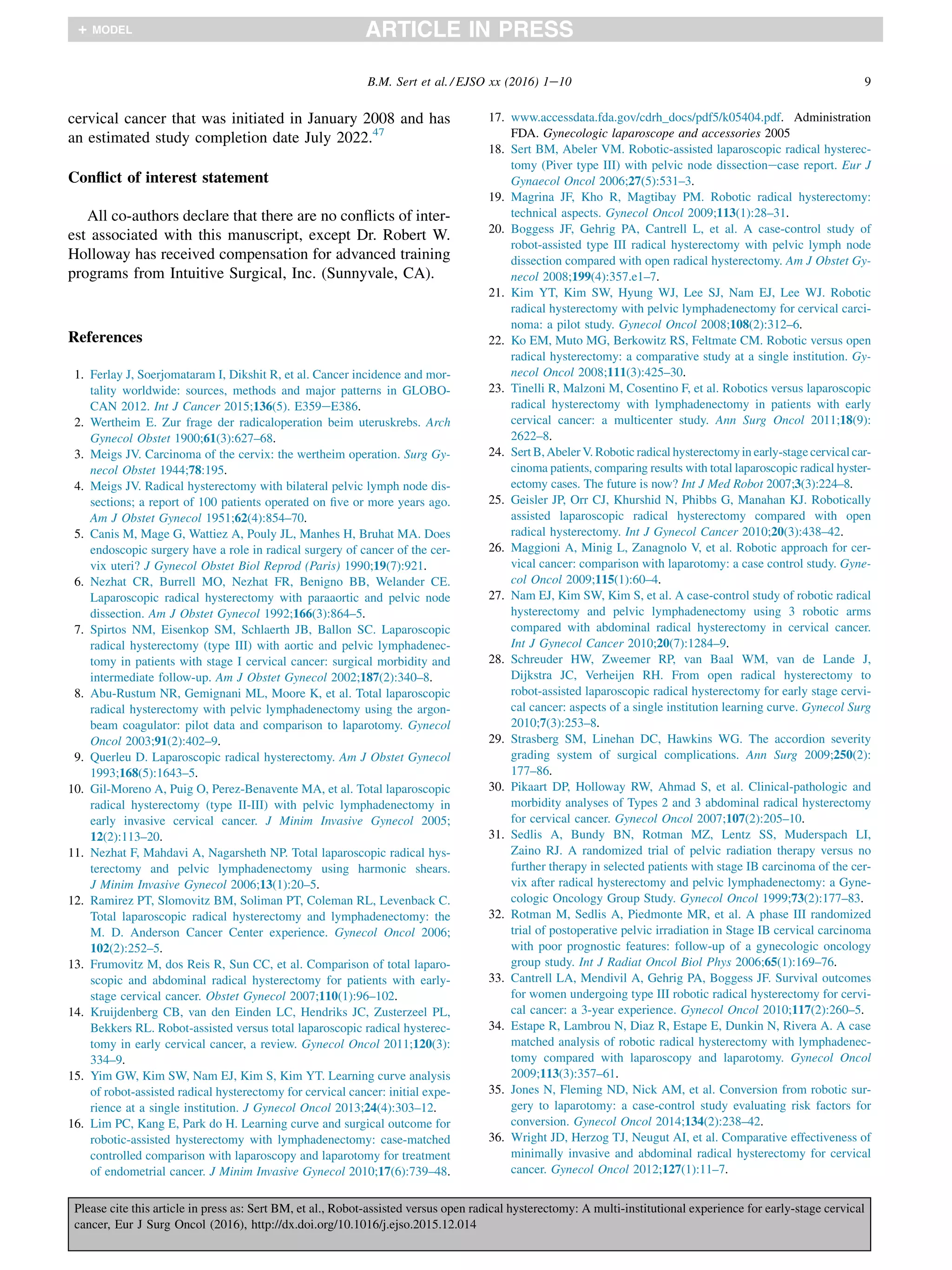 Robot-assisted versus open radical hysterectomy: A multi-institutional ...