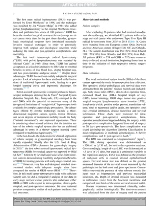 Robot-assisted versus open radical hysterectomy: A multi-institutional ...