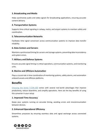Sertel Electronics T-con-300 Signal Receiver Ntp Converter | PDF