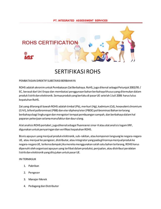 Sertifikasi rohs | DOCX