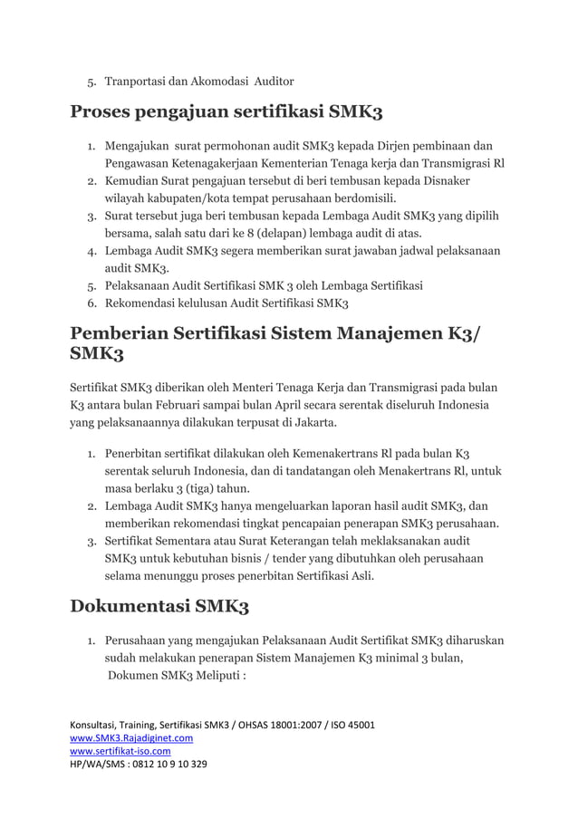 Sertifikasi smk3 | PDF