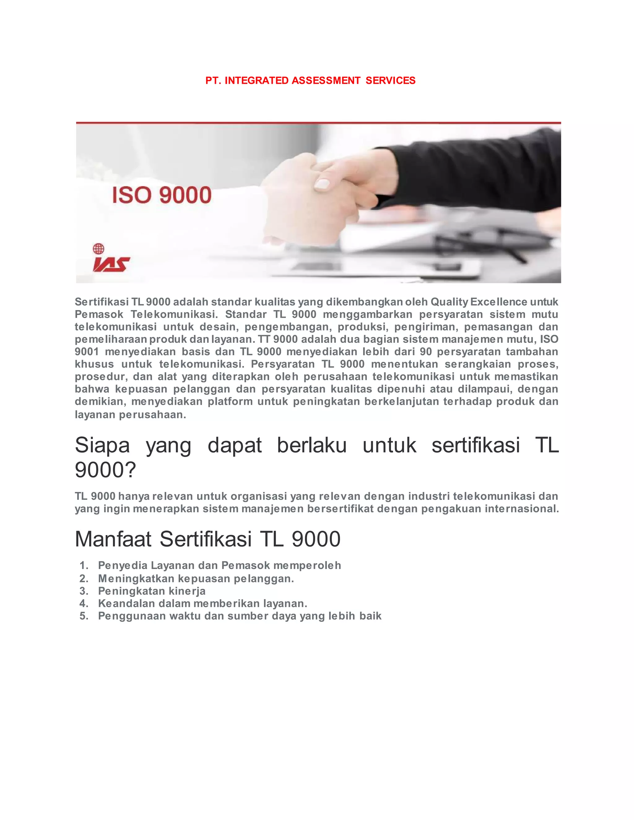 TL Certification 9000 | DOCX