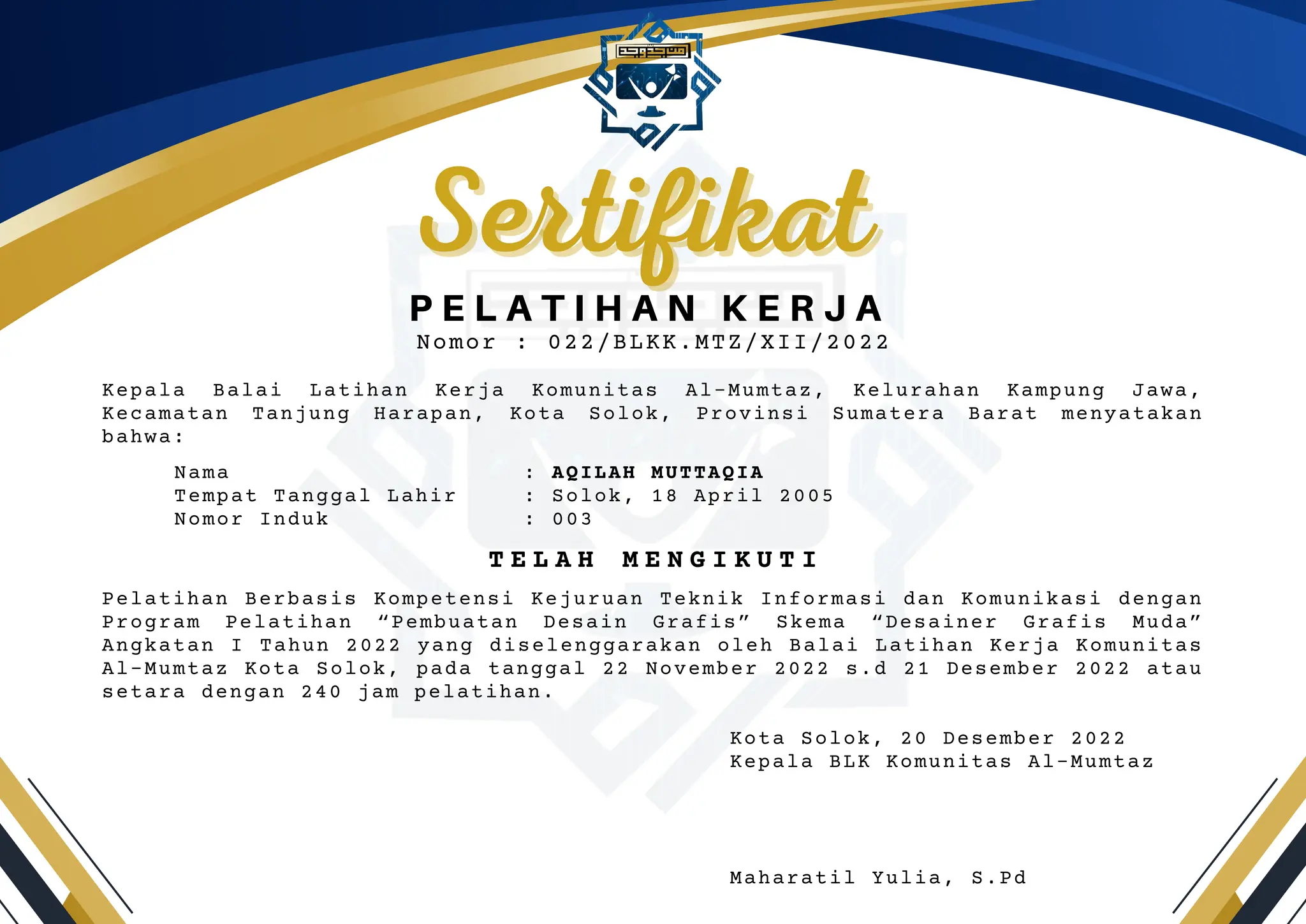 Sertifikat - Pelatihan Kerja Al-Mumtaz.pdf