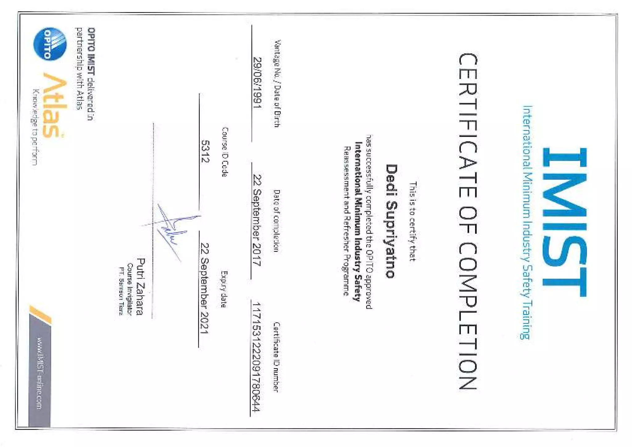 Sertifikat imist | PDF