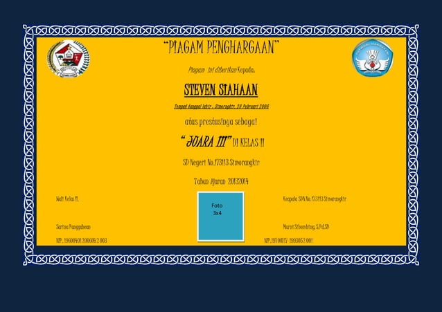 Sertifikat juara iii | PPT