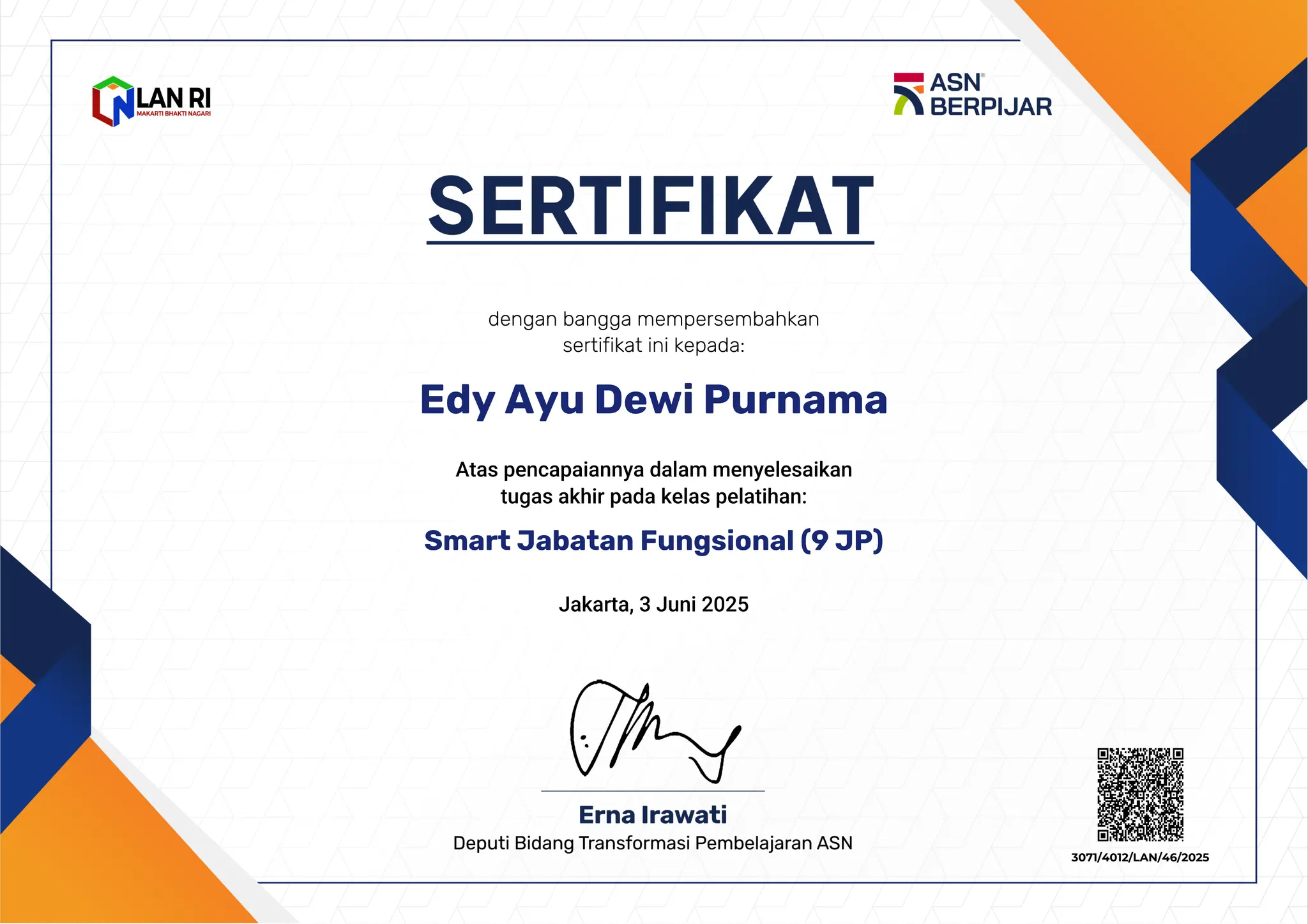 Sertifikat_kelas Smart Jabatan Fungsional (9 JP)_Edy Ayu Dewi Purnama.pdf