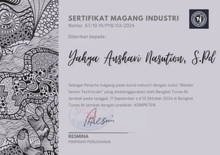 Sertifikat Magang Industri ditujukan kepada guru | PDF