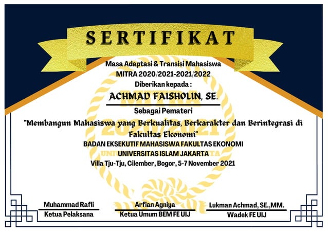 Sertifikat pemateri | PDF