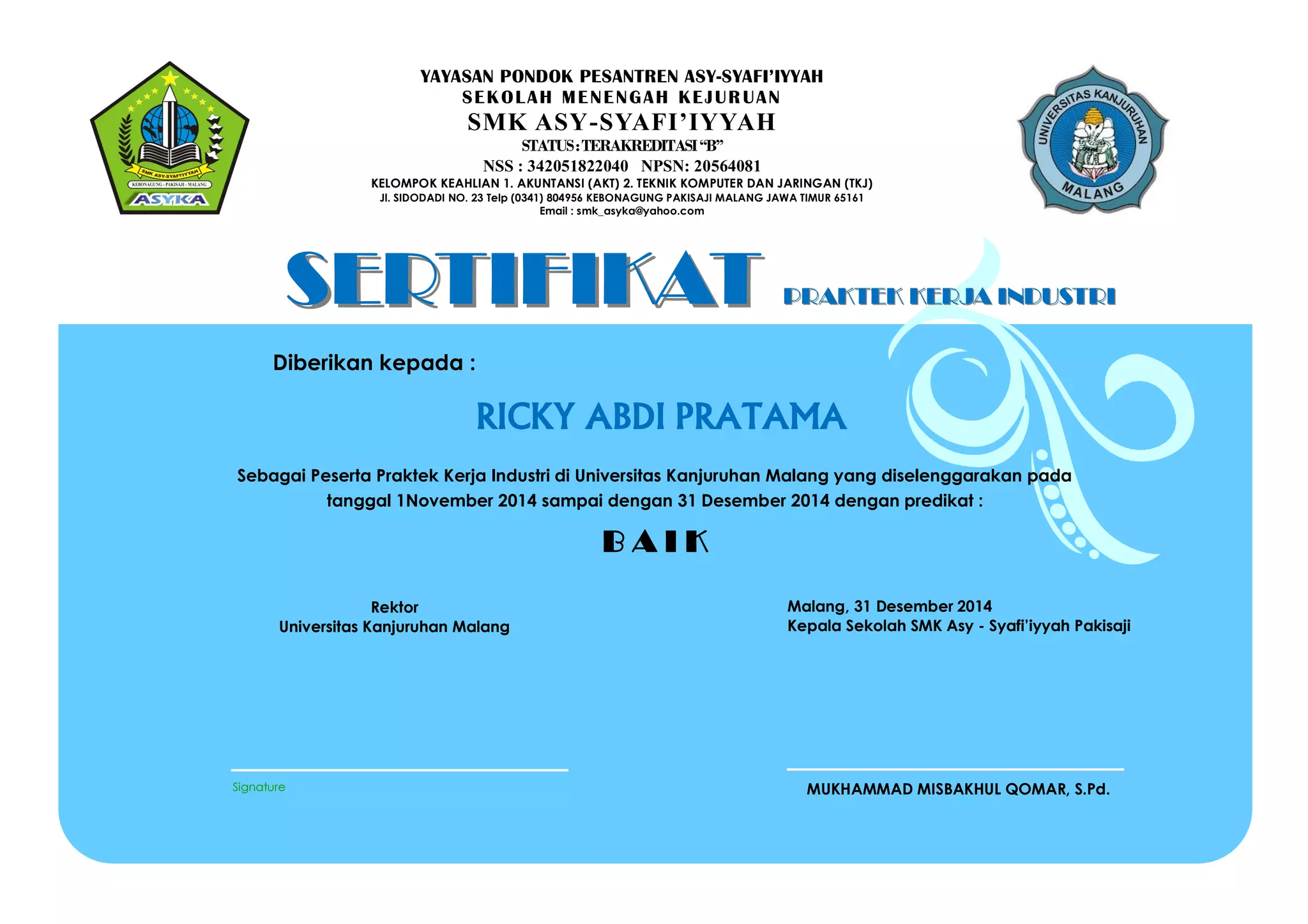 Sertifikat Prakerin | PDF