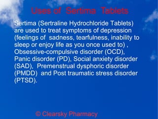 Sertima (Sertraline Hydrochloride Tablets) | ODP